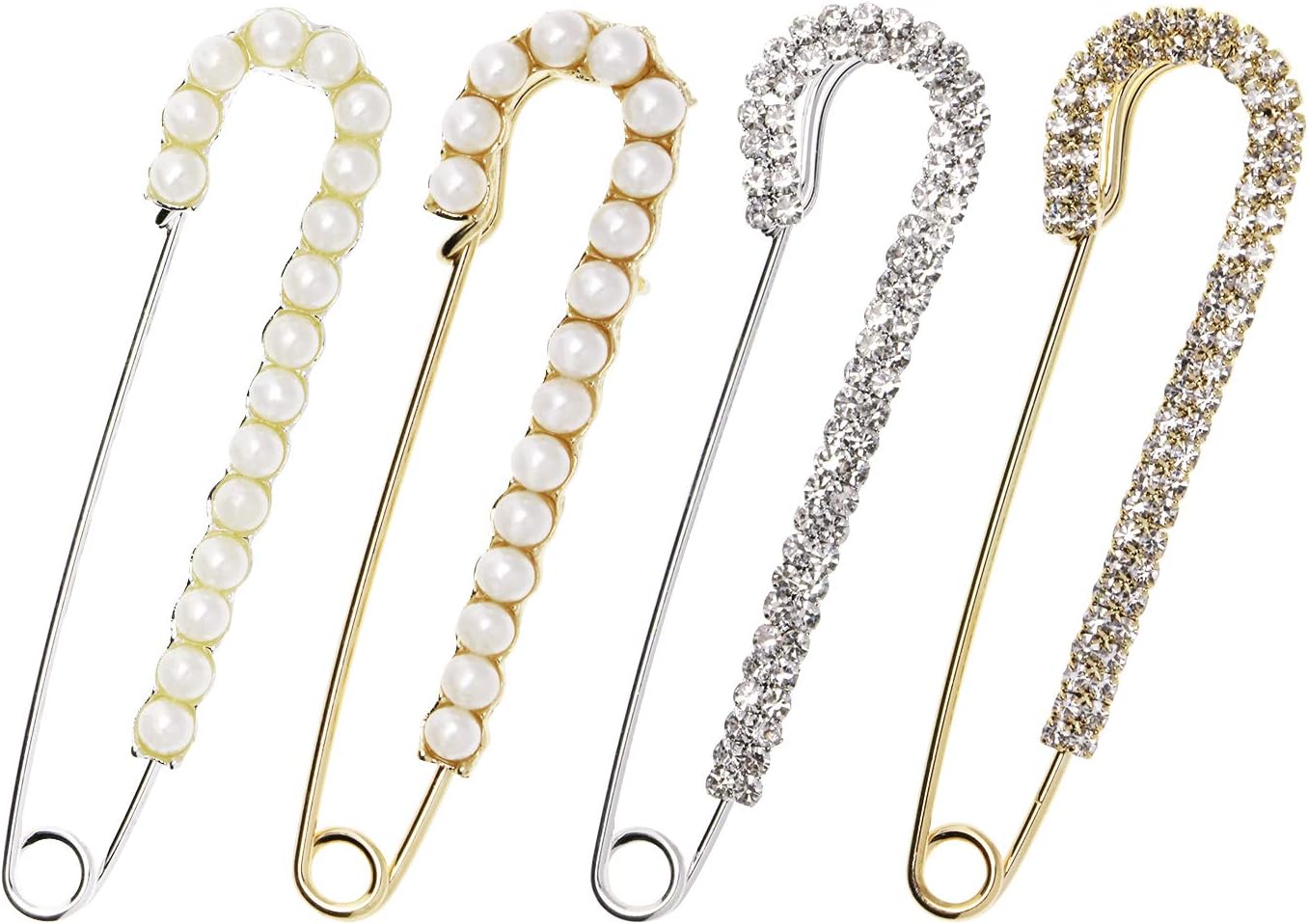 Amazon.com: Penta Angel 4Pcs Brooch Pins Faux Pearl Crystal Sweater ...
