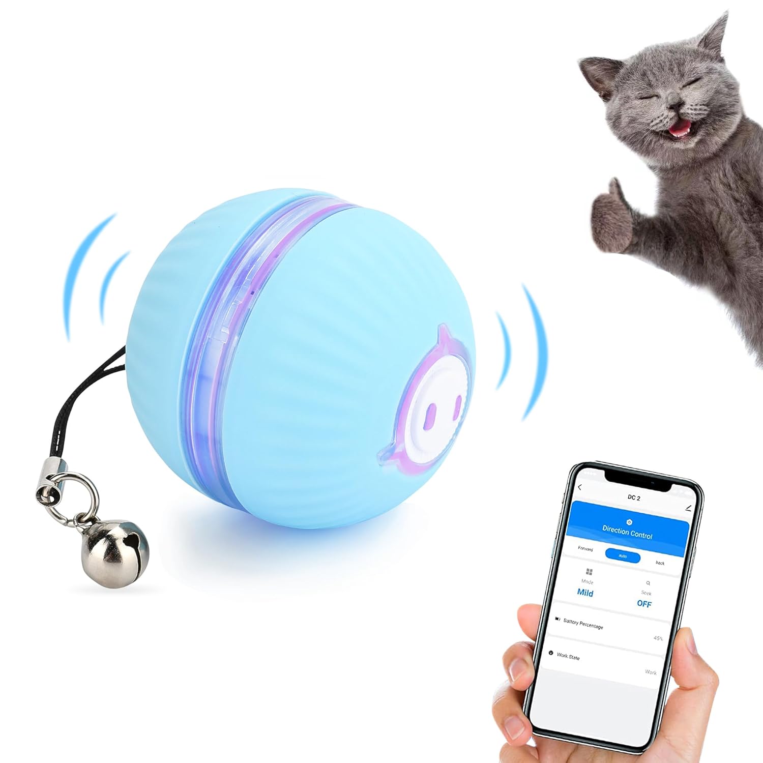 Buy Interactive Cat Ball Toys, Motion Activated Rolling Ball Toys for ...