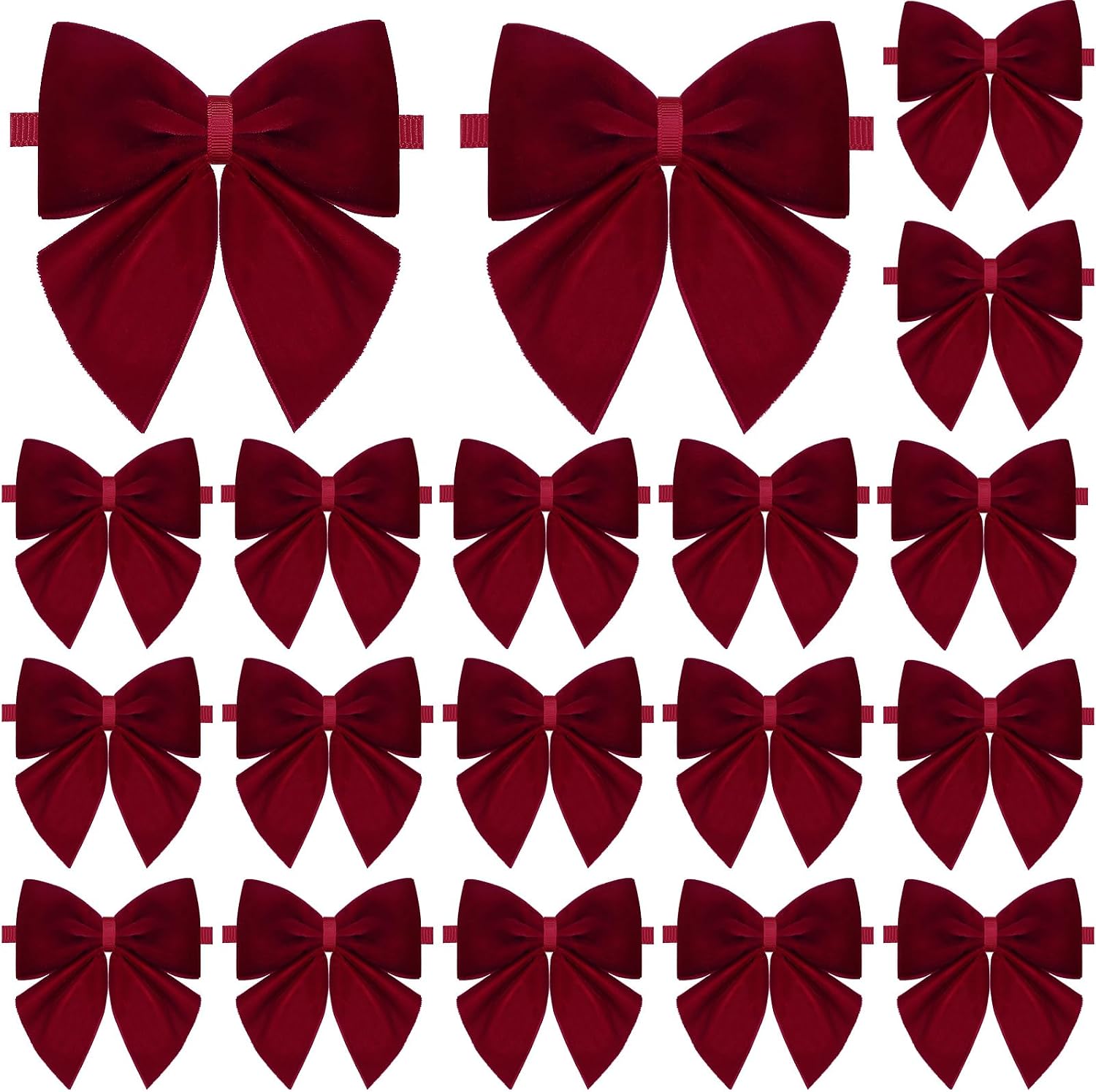 Cinnvoice - 48 lazos de terciopelo de Navidad a granel con clips de 4 ...