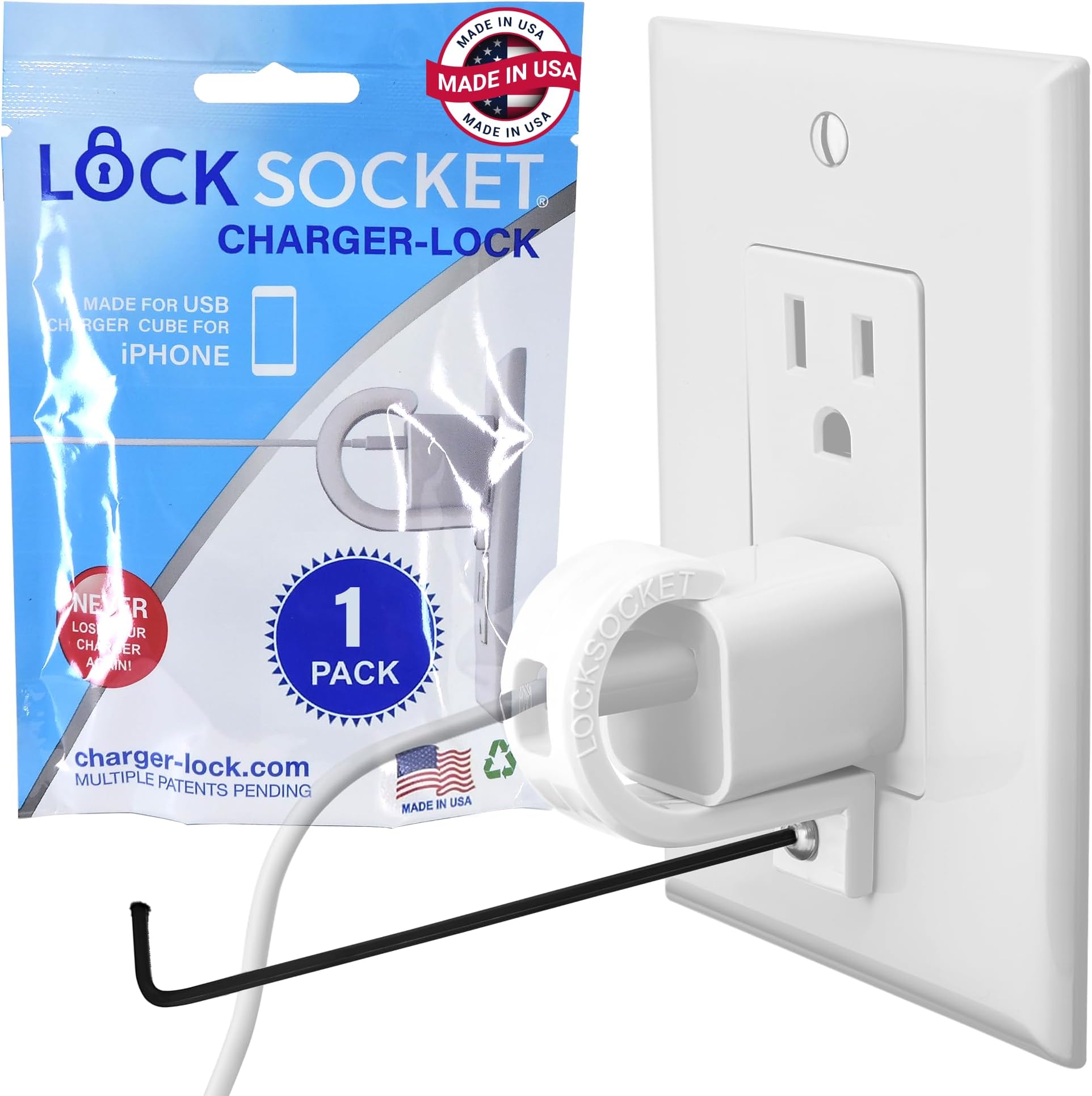 Amazon.com: Lock Socket Charger Lock Original USB Cube - Anti Theft ...