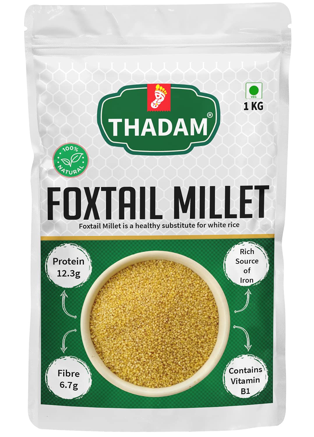 THADAM Foxtail Millet Rice | Thinai Rice | Kangni | Rala | Korra ...