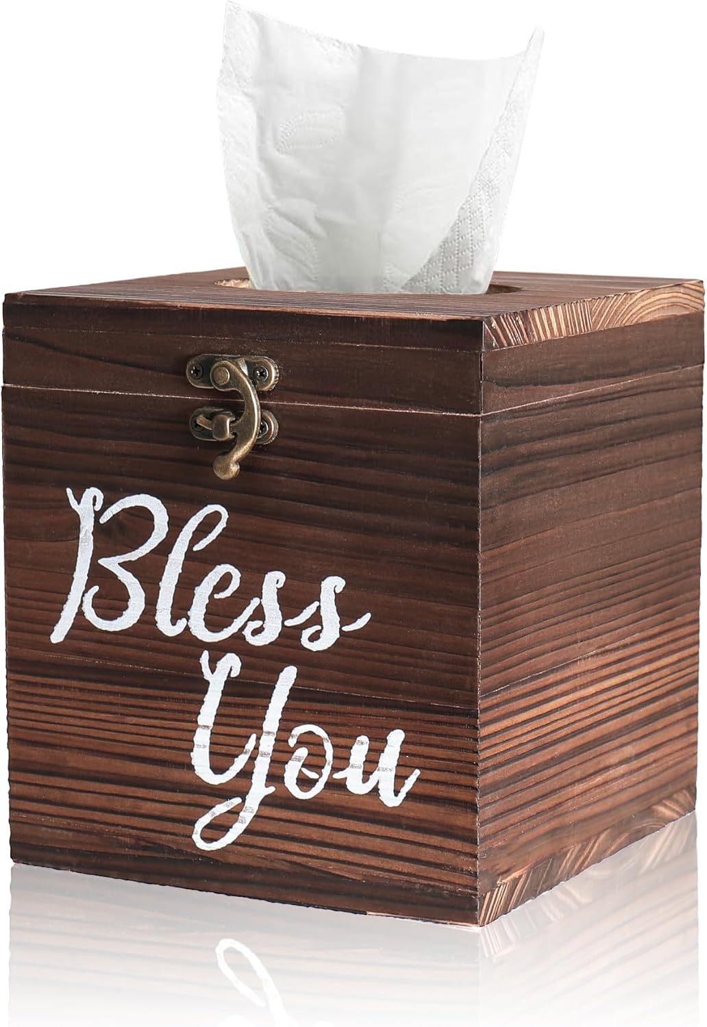 Amazon.com: WWW-WOODART Wood Tissue Box Cover - Square, White - Modern ...