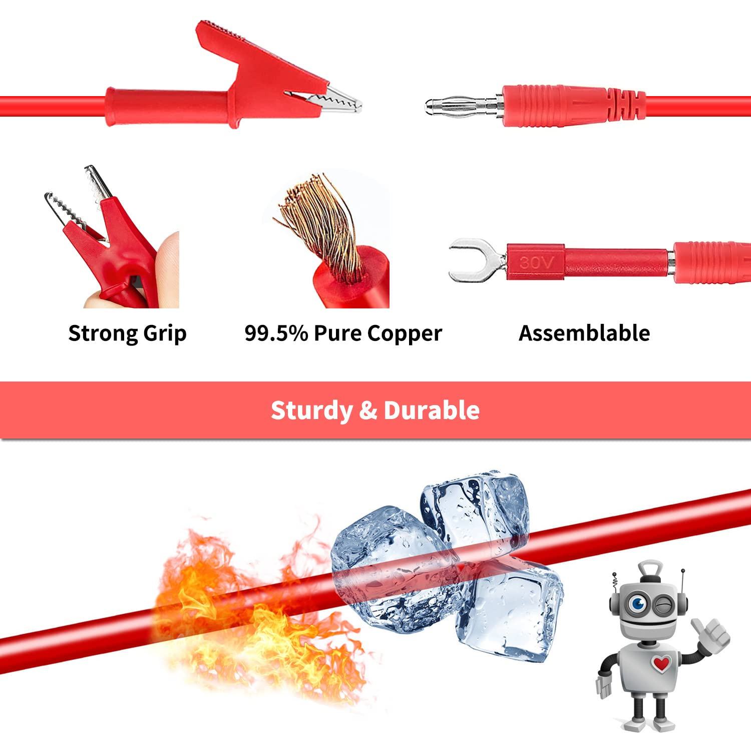 KAKOOTI Multimeter Test Leads Kit with U-Type Insert multimeter probes ...