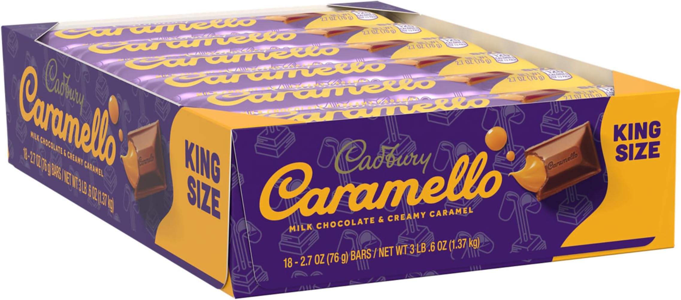 Amazon.com : CADBURY CARAMELLO Milk Chocolate Caramel King Size, Candy ...
