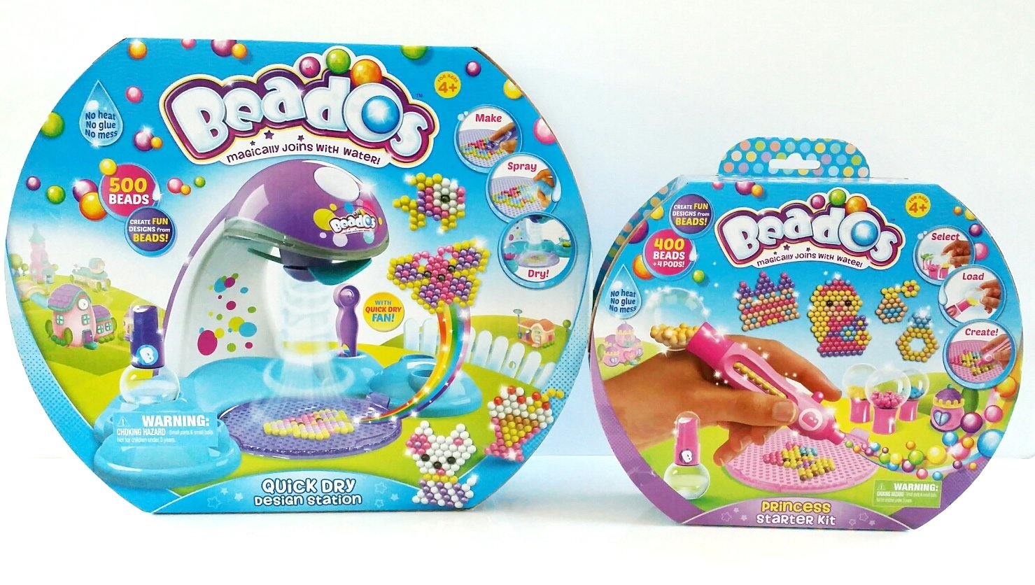 Deluxe Beados Beads Quick Dry Design Studio Station & Princess Starter ...