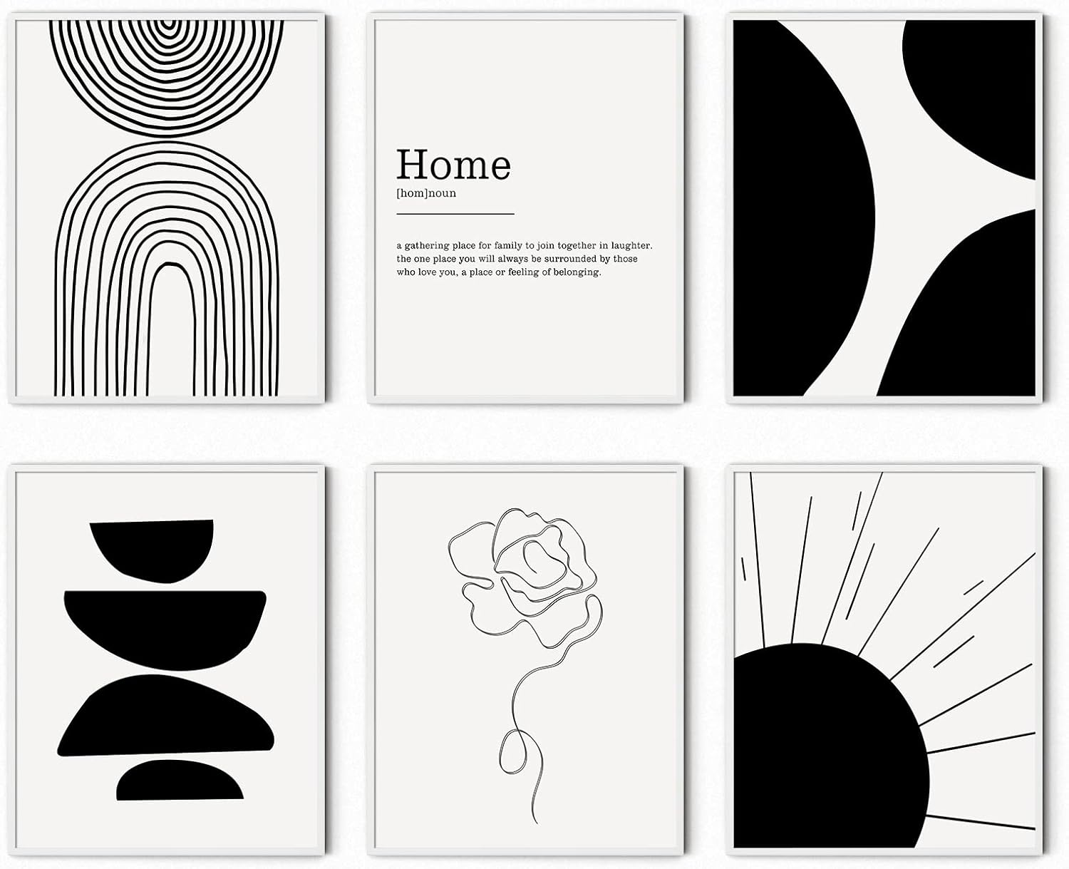 Amazon.com: Minimalist Boho Wall Art LIYAOLI Abstract Geometric UnFramed Wall Decor Boho Room ...