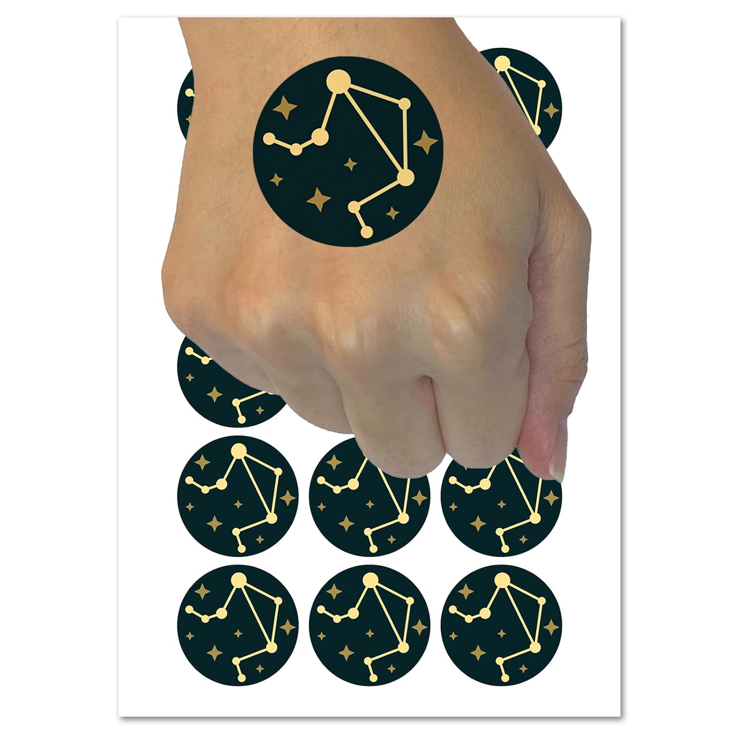 Amazon.com : Libra Zodiac Star Constellations Temporary Tattoo Water ...