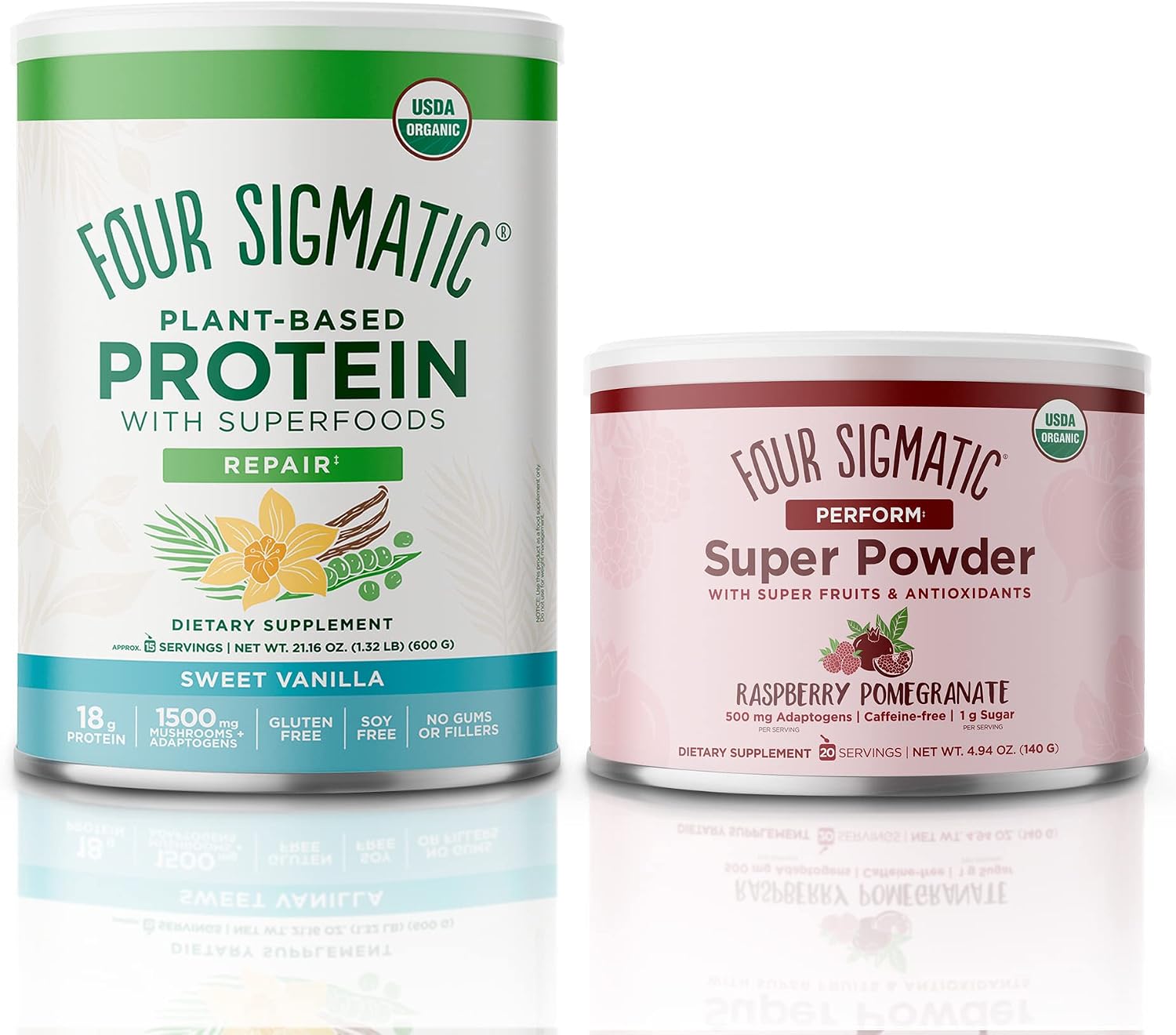 Amazon.com: Four Sigmatic Plant Based Vanilla Protein + Perform Super ...