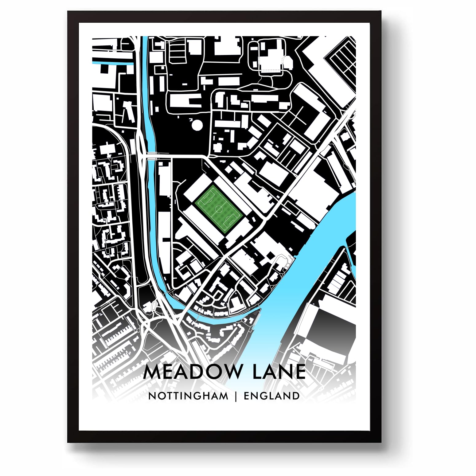 GroundDesigns NOTTS COUNTY FC Football Gift MEADOW LANE Stadium Art Map ...