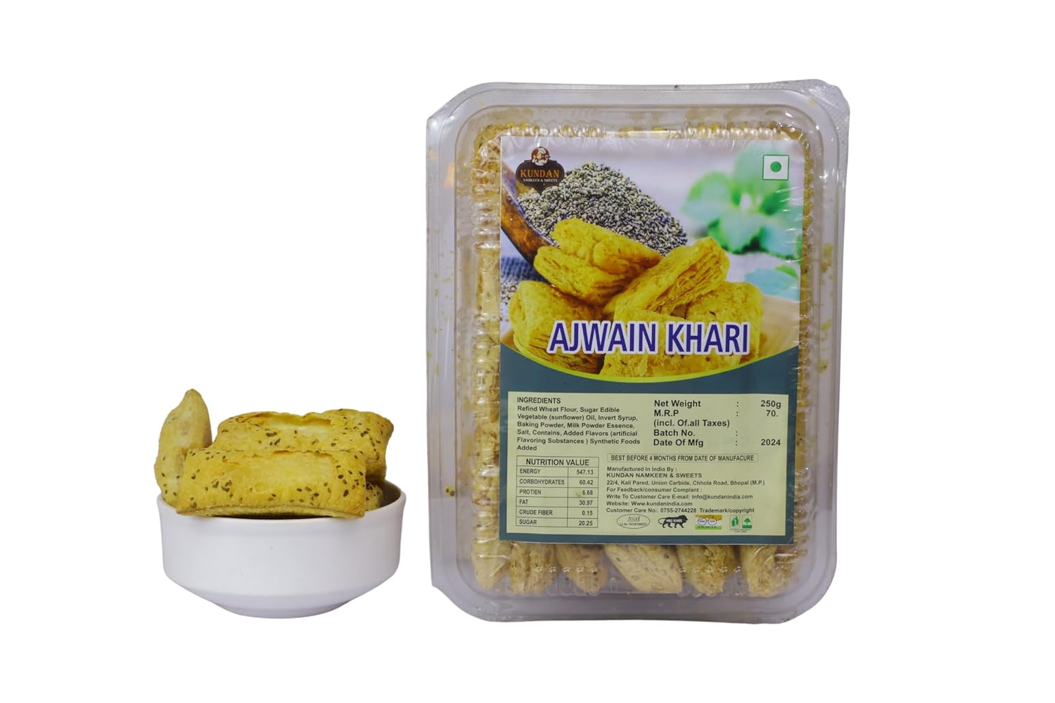 KUNDAN NAMKEEN Handmade Zero Sugar Ajwain Khari Cookies Puffs Biscuits ...