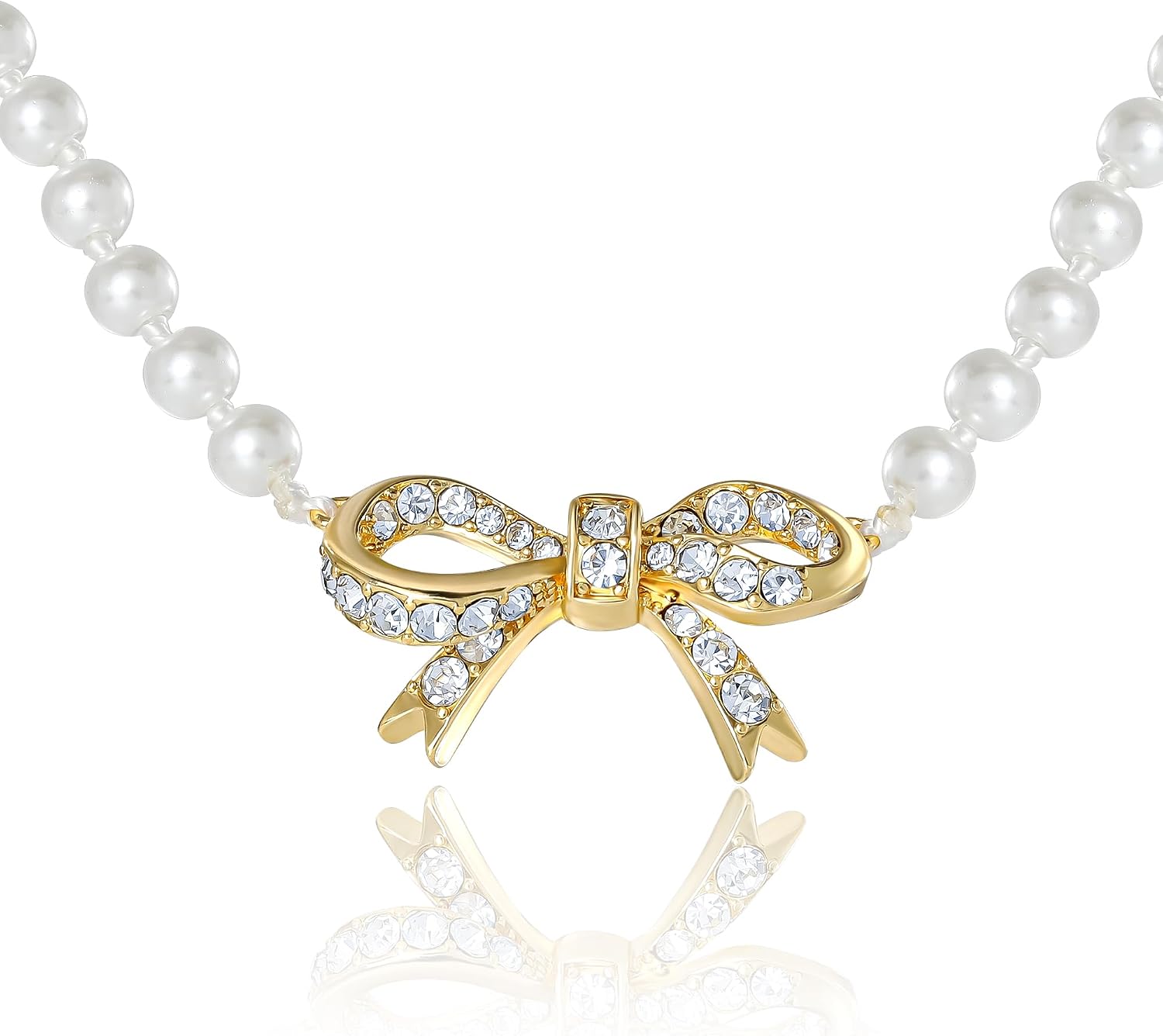 Amazon.com: Juicy Couture Womens Faux Pearl Bow Necklace with Clear ...