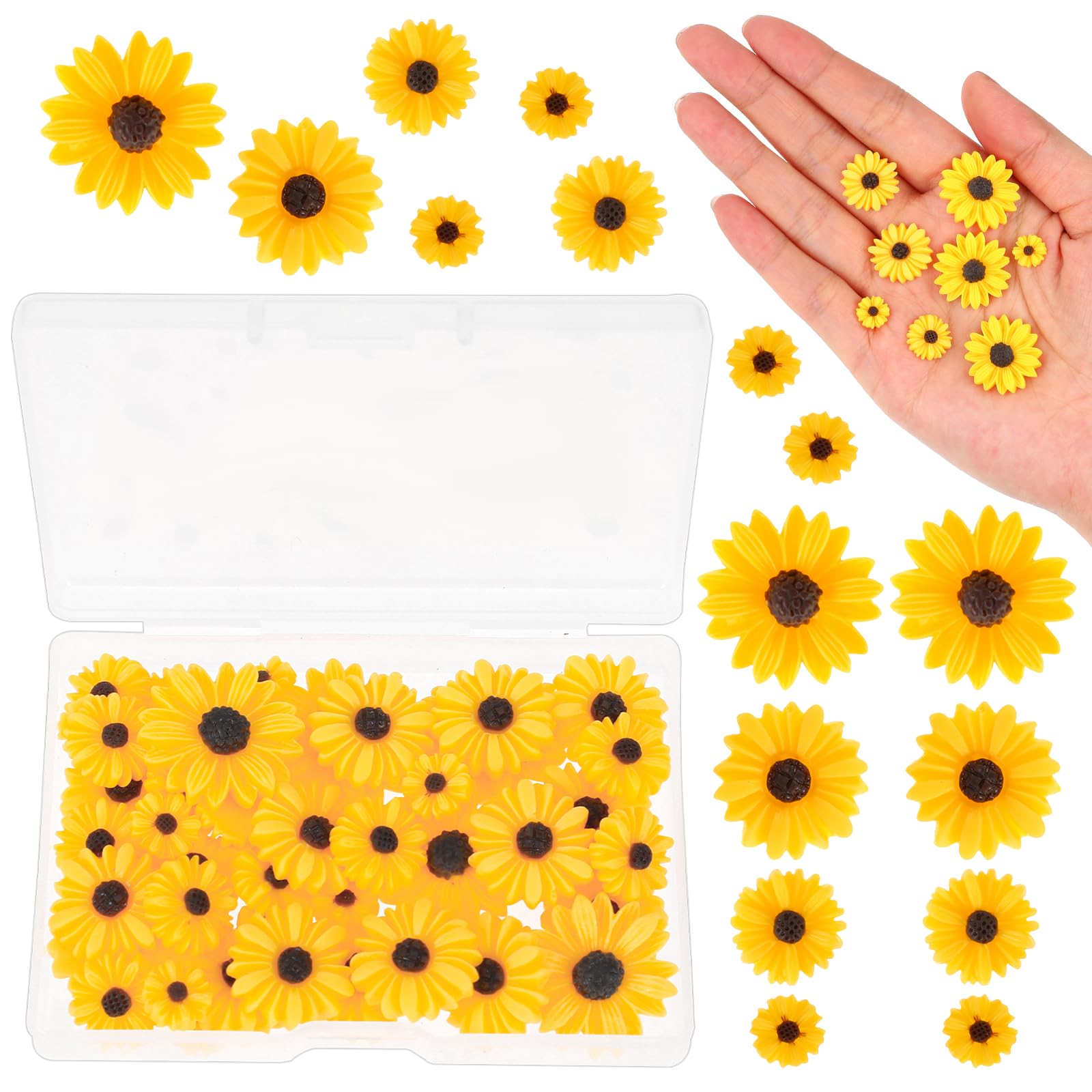 Amazon.com: Molain 50pcs Mini Daisy Decorations, Resin Daisy Flowers ...