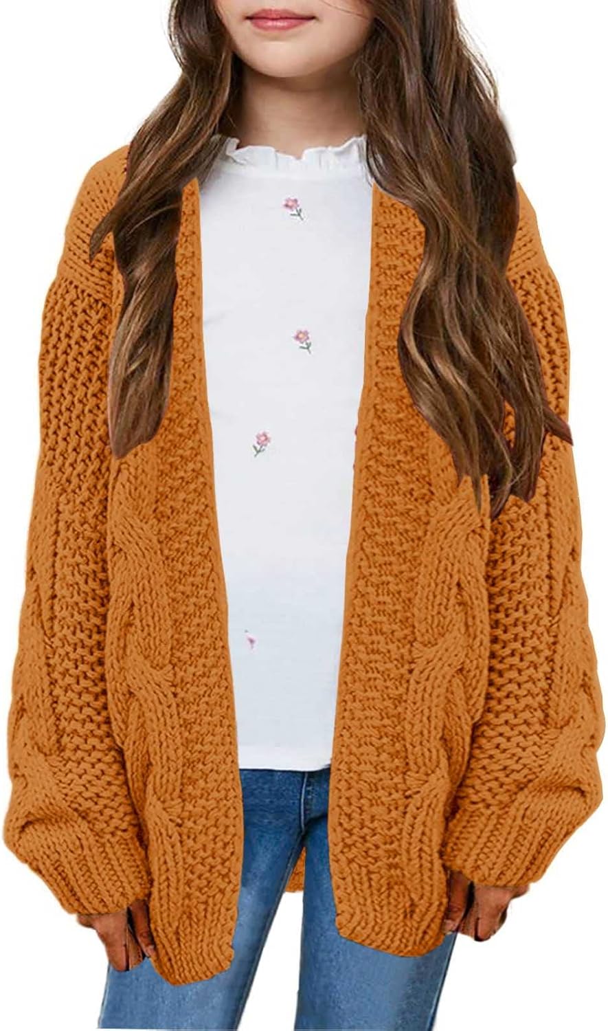 Amazon.com: MACNOORA Girls Cardigan Sweaters Long Sleeve Open Front ...