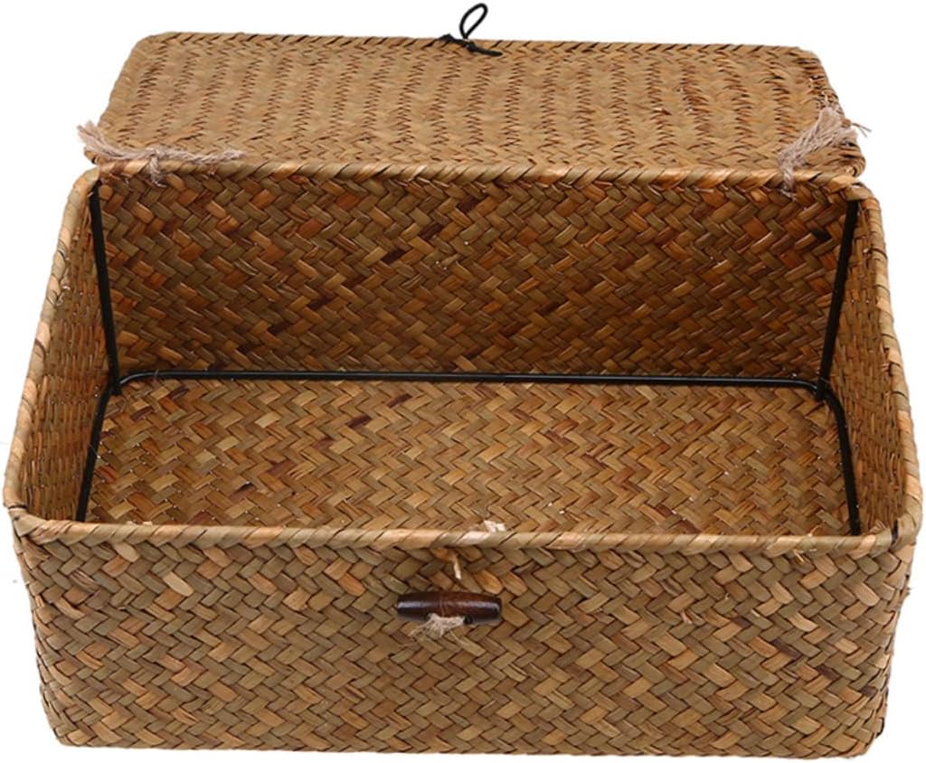 Amazon.com: ABOOFAN Natural Seaweed Woven Storage Box Handcrafted ...