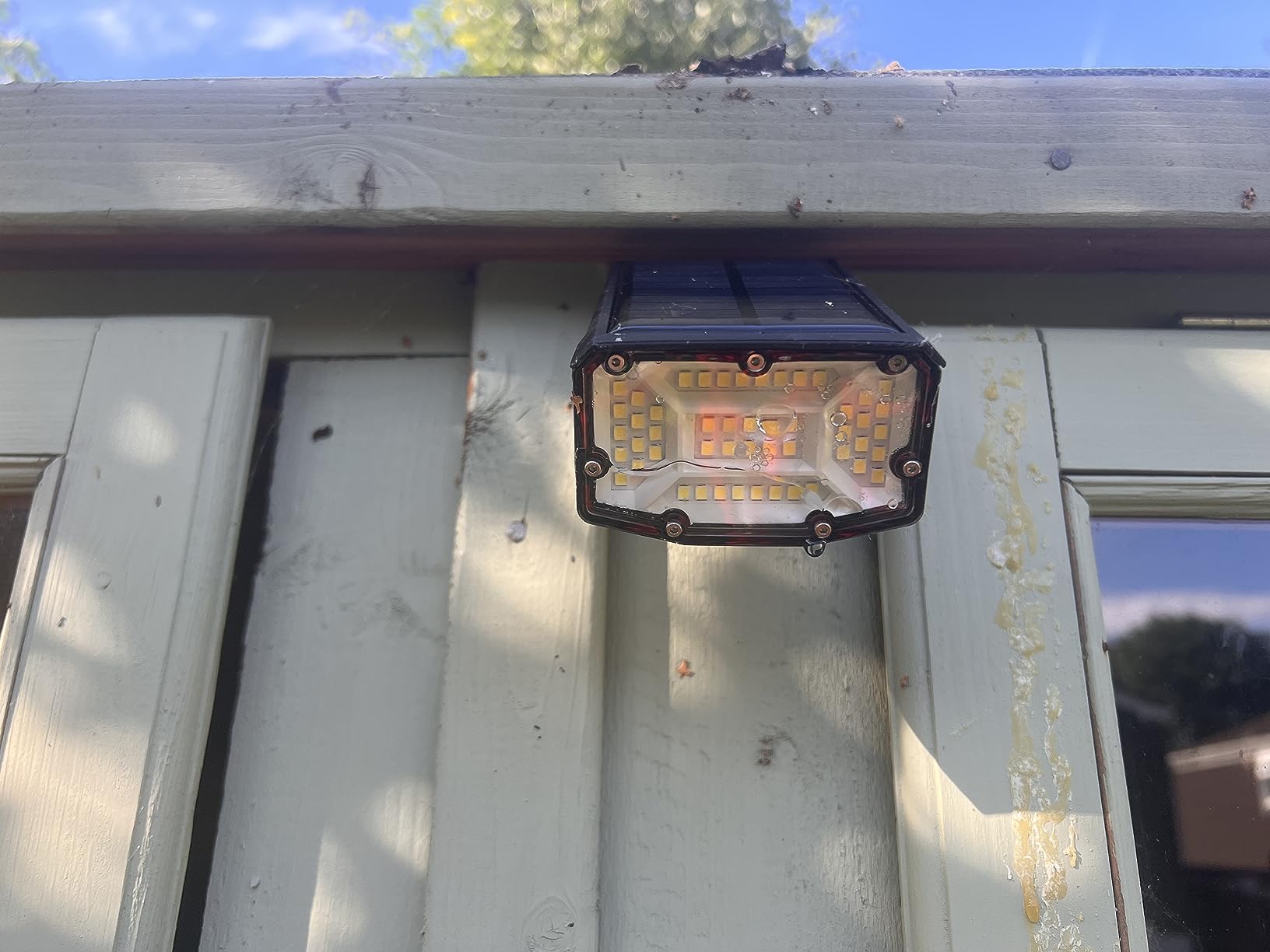 FLOWood Solar Spot Lights Outdoor 4 Pack, 50LED Dusk-to-Dawn Solar ...