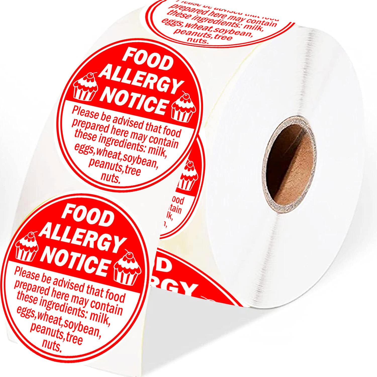 Amazon.com : Allergy Sticker for Cake Food Allergy Stickers 2 Inch ...