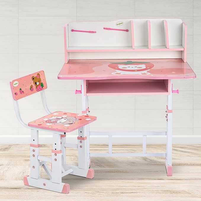 BAYBEE Wooden Multi Functional Kids Study Table for Students, Hight ...