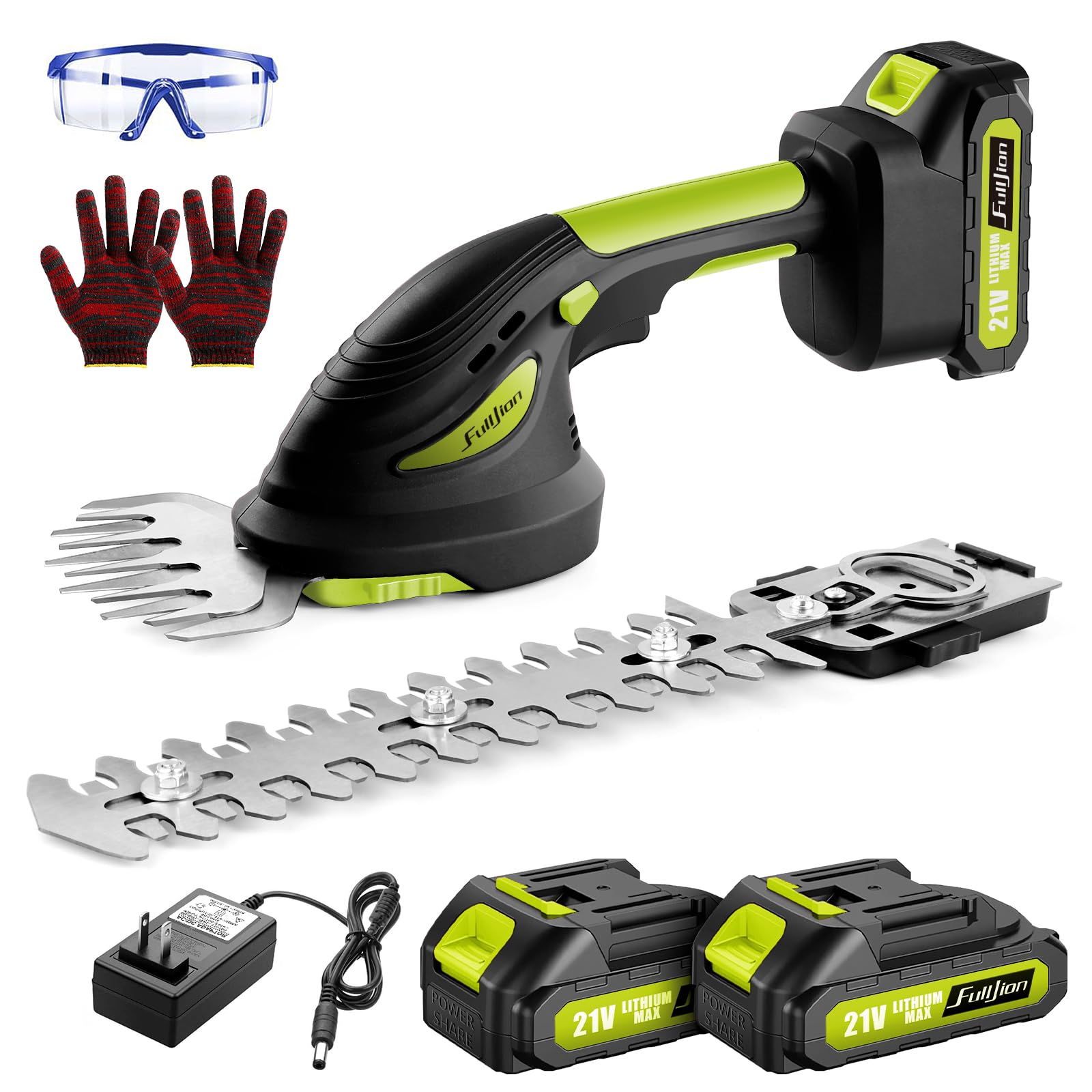 Amazon.com : Hedge Trimmer Cordless,2 in 1 Shrub Trimmer Grass Shears,21 V Electric Hedge ...