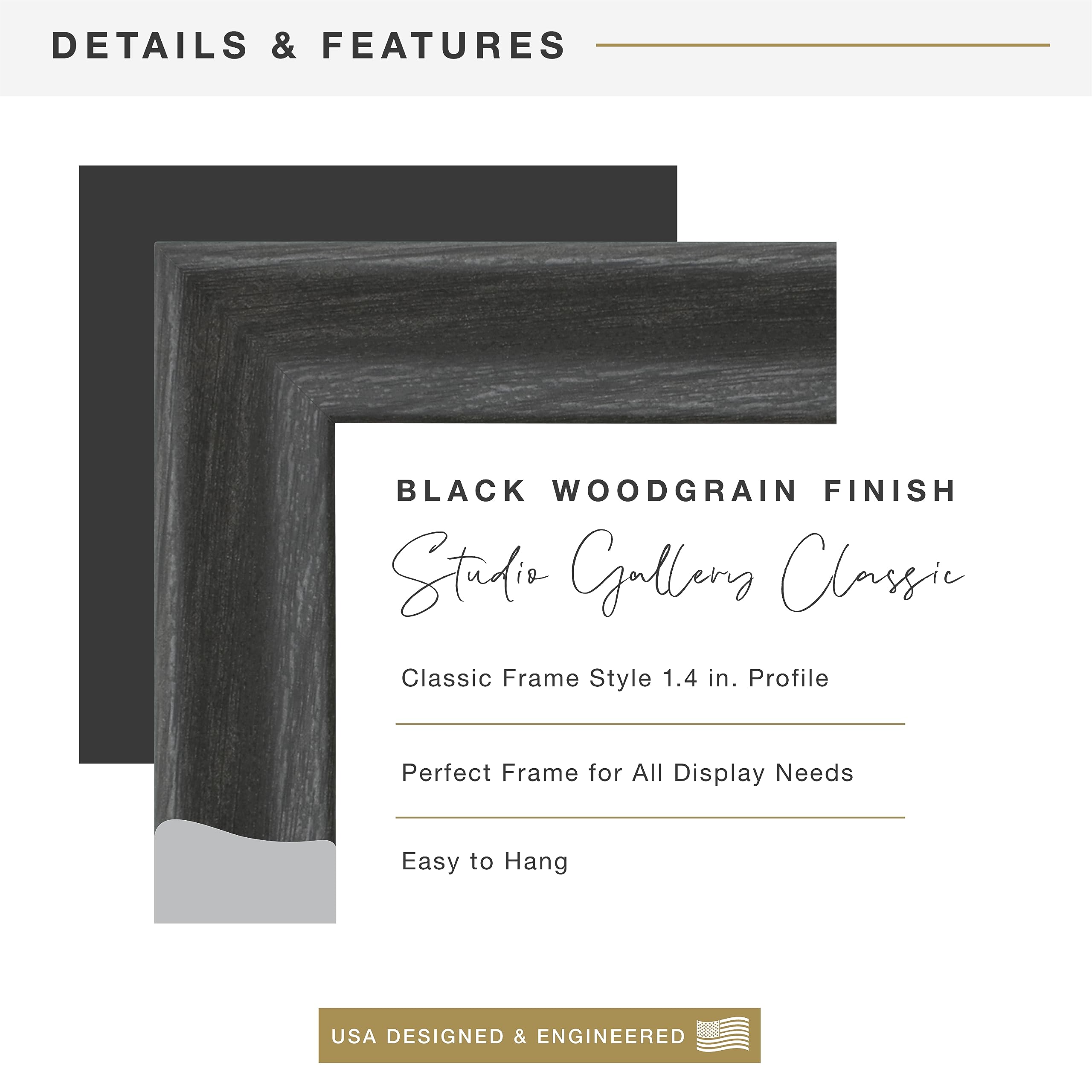Snapklik.com : MCS Studio Gallery Classic 11x14 Picture Frame Black ...
