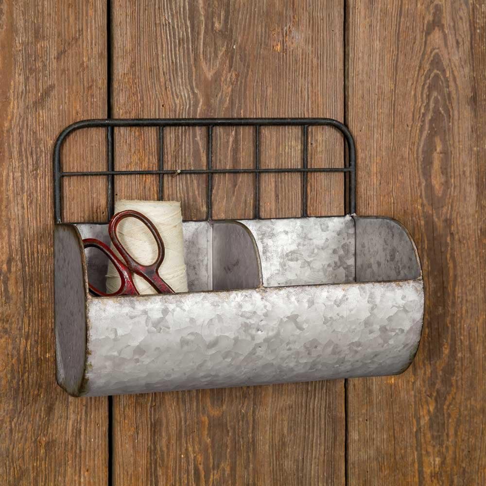 Amazon.com: Industrial Farmhouse Chic Small Divided Wire Back Wall Bin ...