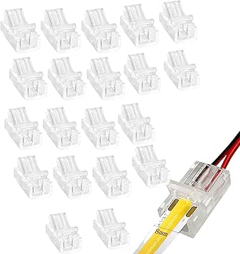 Clearhill 10mm 2Pin 20Pcs Transparent Solderless LED Light Strip ...