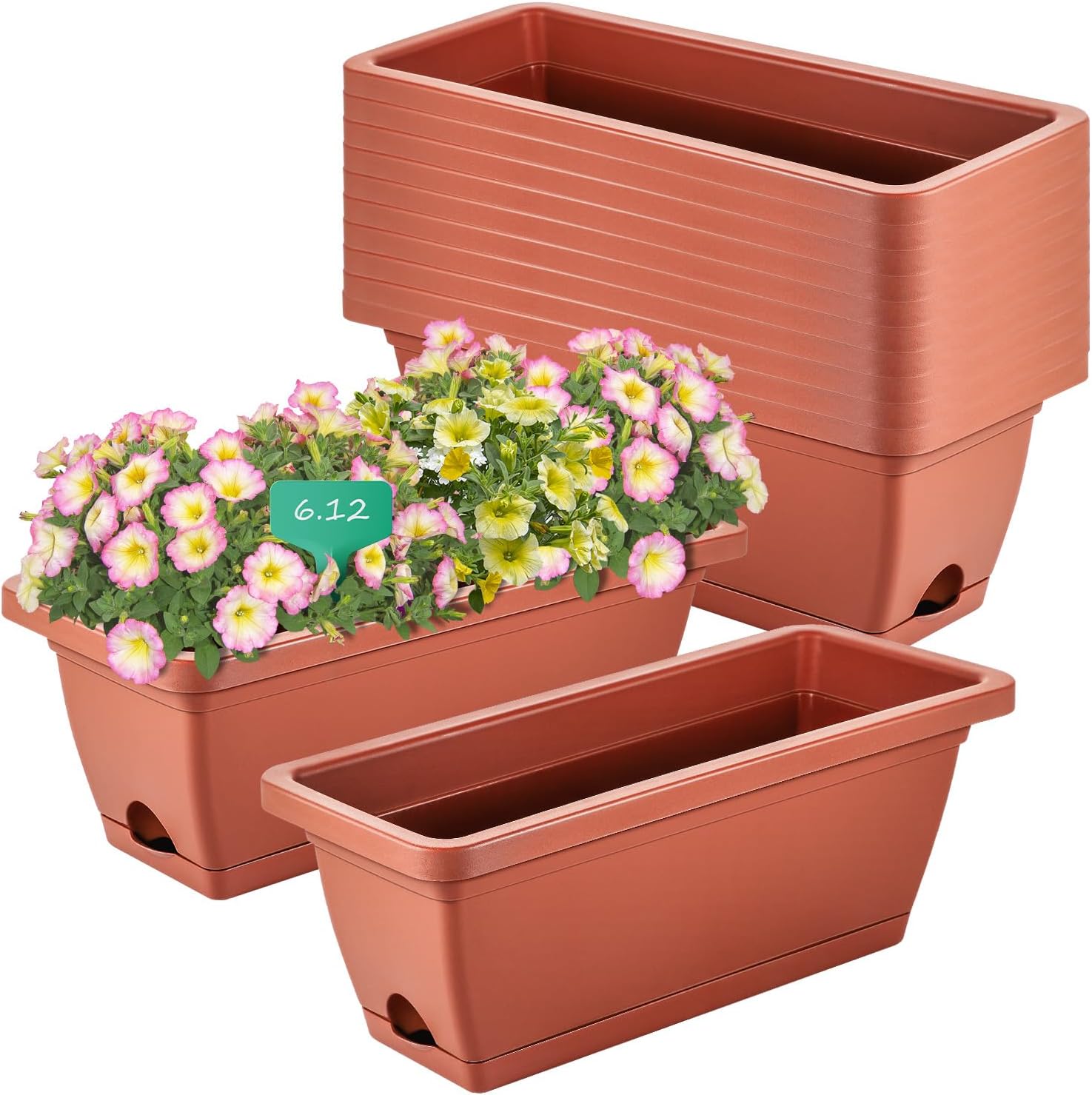Amazon.com : CEED4U Window Box Planter, 17 Inches 12 Packs Red ...