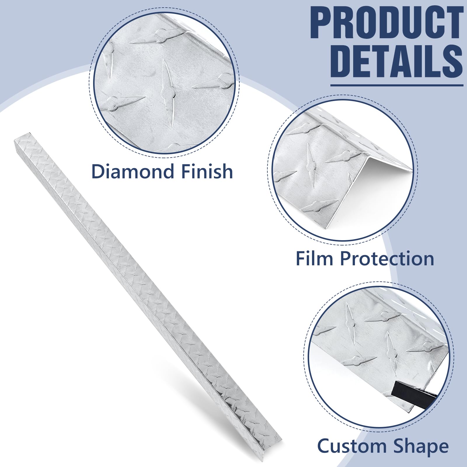 Snapklik.com : Yaocom 1.97" X 1.97" X 47.3" Aluminum Diamond Plate Angle