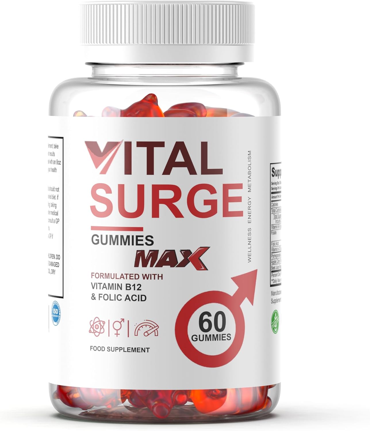 Vital Surge MAX Testo Gummies for Men - 60 Gummies, Natural Male ...