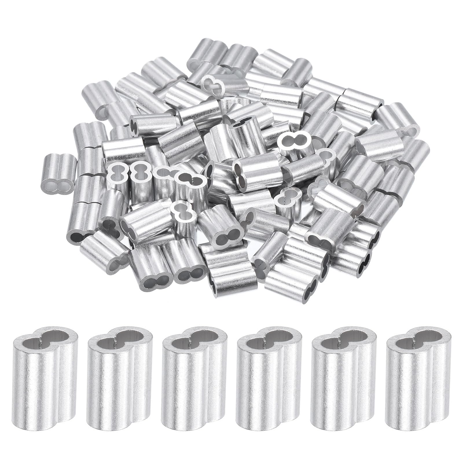 Amazon.com: uxcell 5/32" 4mm Aluminum Crimping Loop Sleeve Double ...