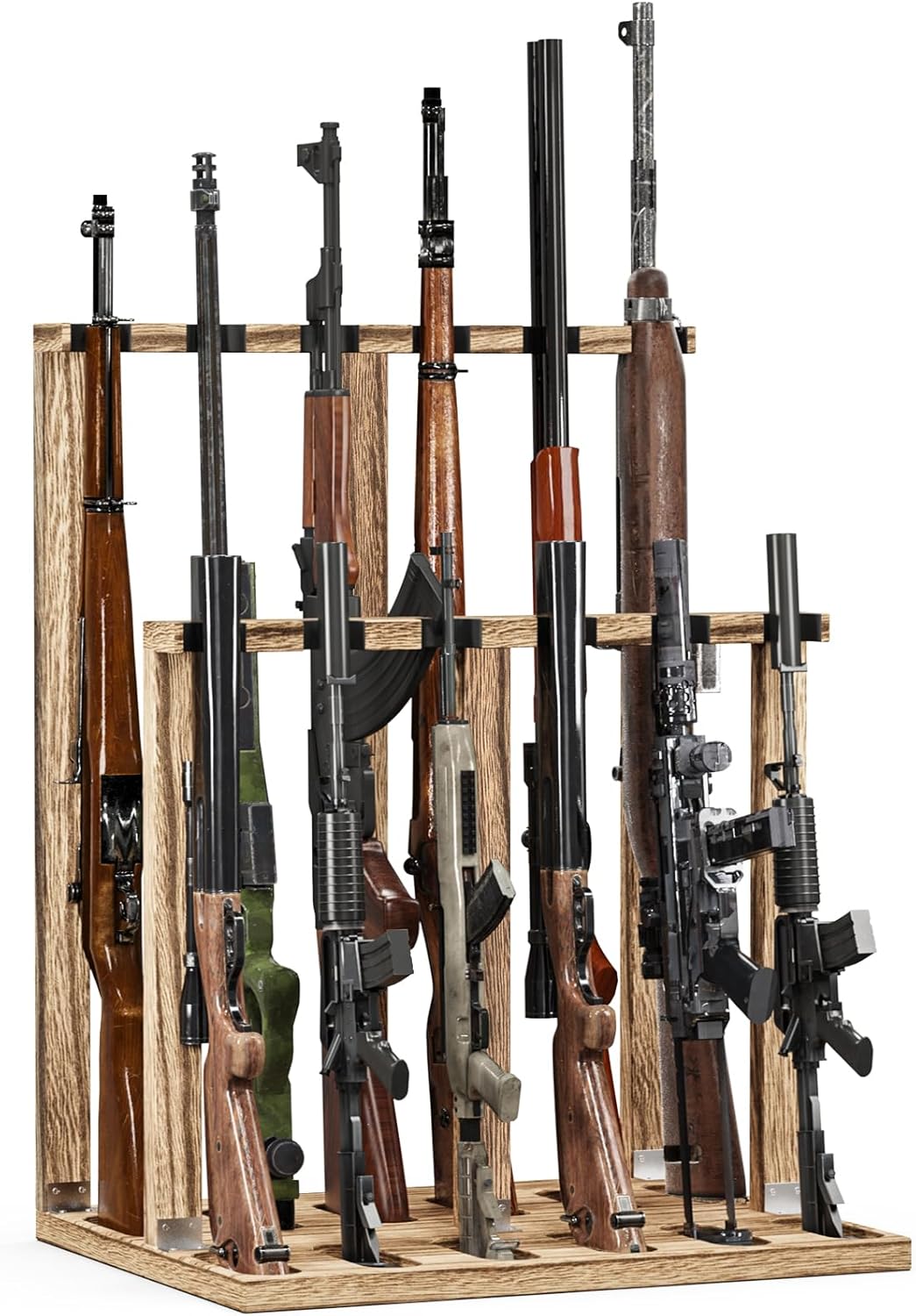 Amazon.com: amoard Indoor Gun Racks, Wooden Free Standing Heavy Duty ...
