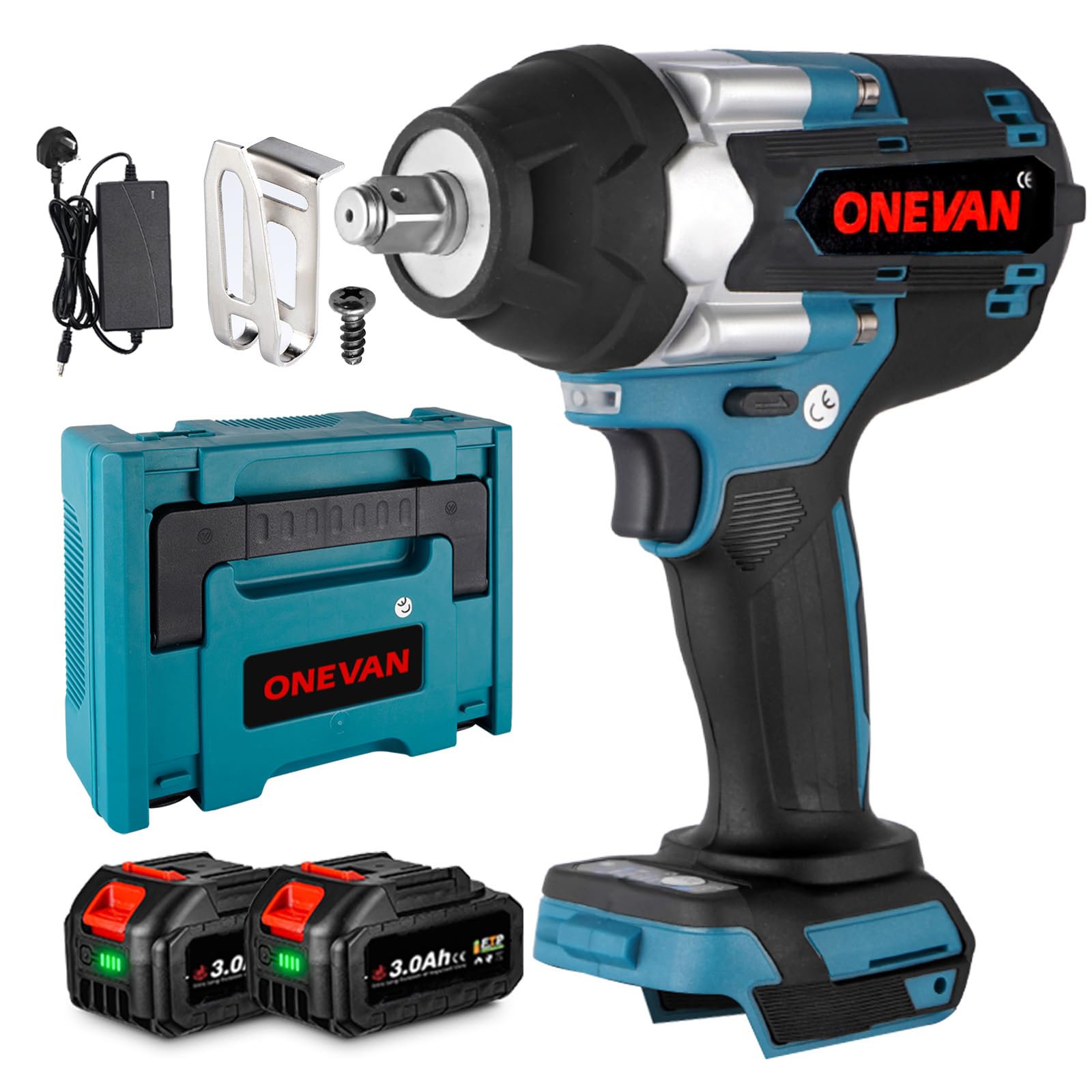 ONEVAN Cordless Impact Driver - Electric Wrench Brushless Motor Impact ...