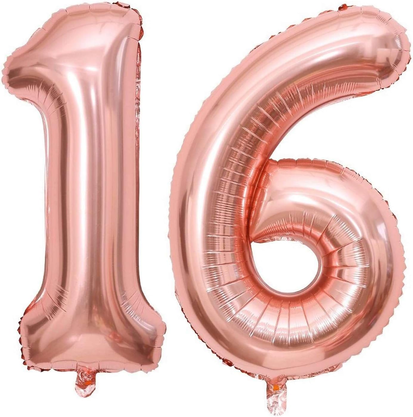 Amazon.com: 40 Inch Rose Gold 16 Number Balloon 61 Large Size Jumbo ...