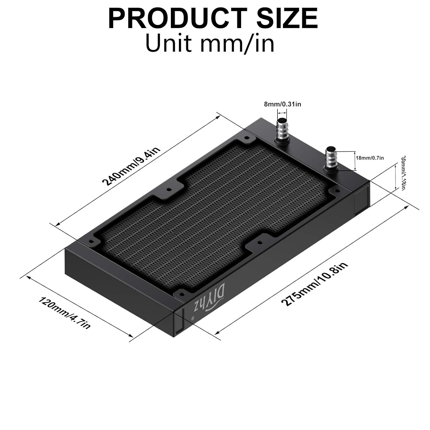 DIYhz radiador de refrigeración por agua para computadora aluminio ...