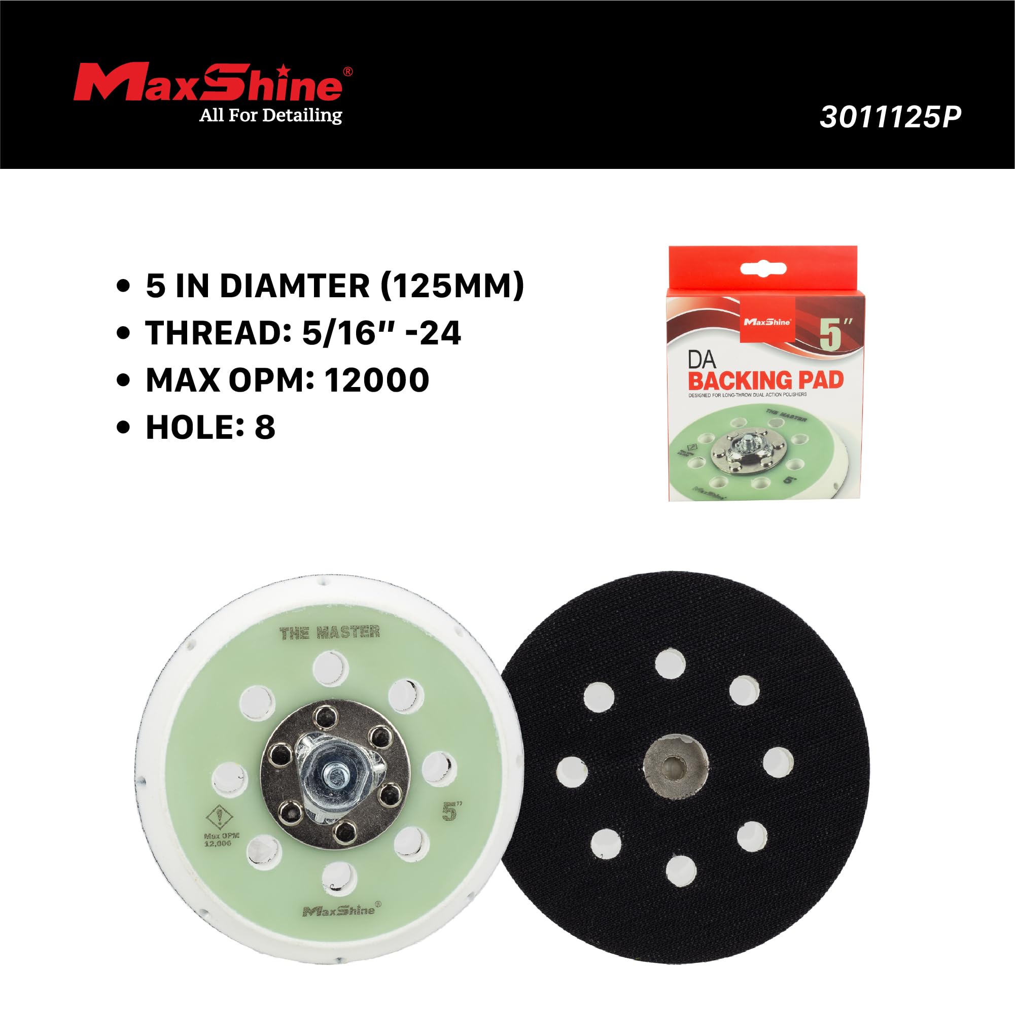 Snapklik.com : Maxshine 5" Universal Dual Action Backing Plate Pro ...