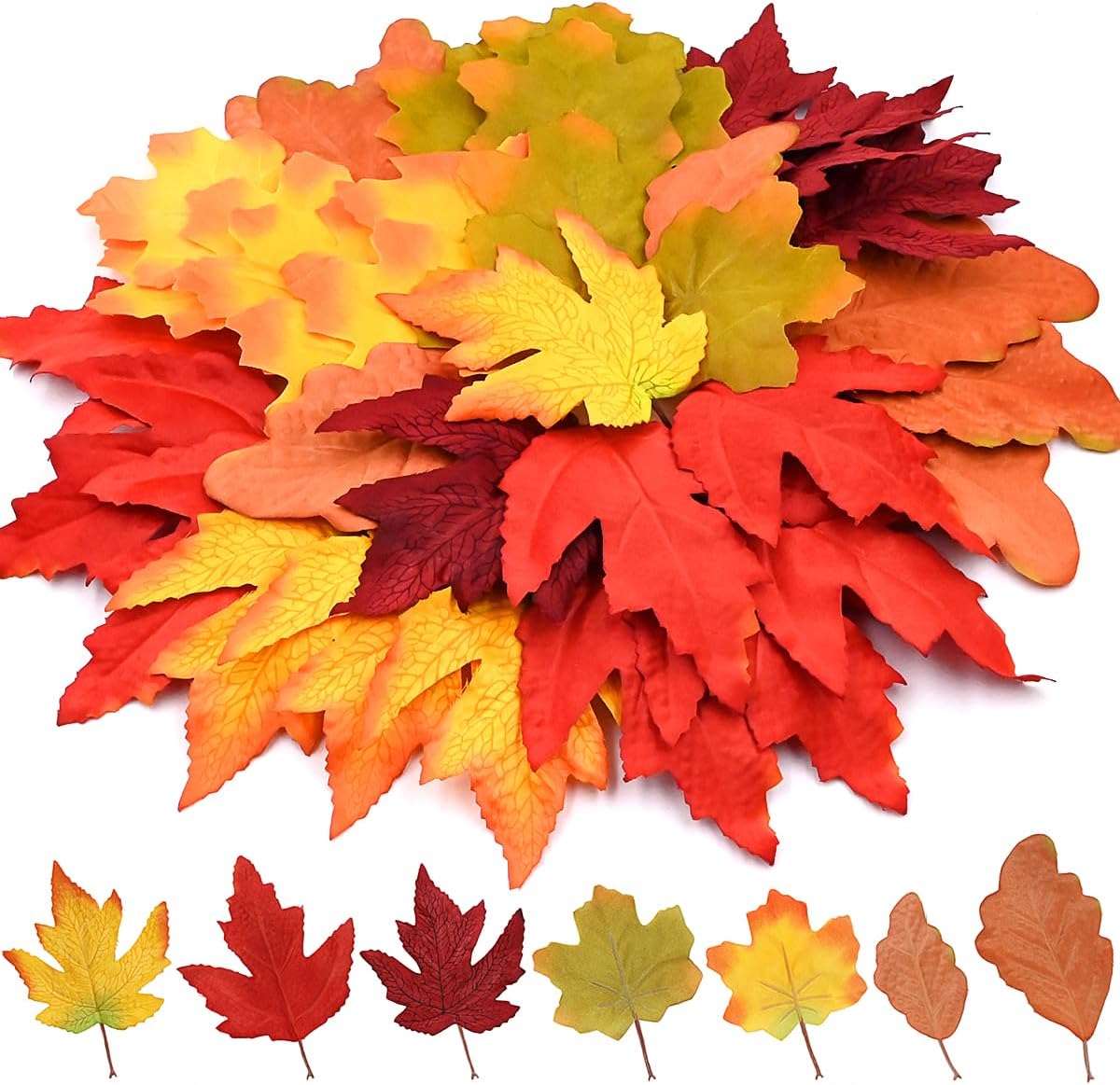 Artificial Autumn Maple Leaves (x48) : Amazon.co.uk: Home & Kitchen