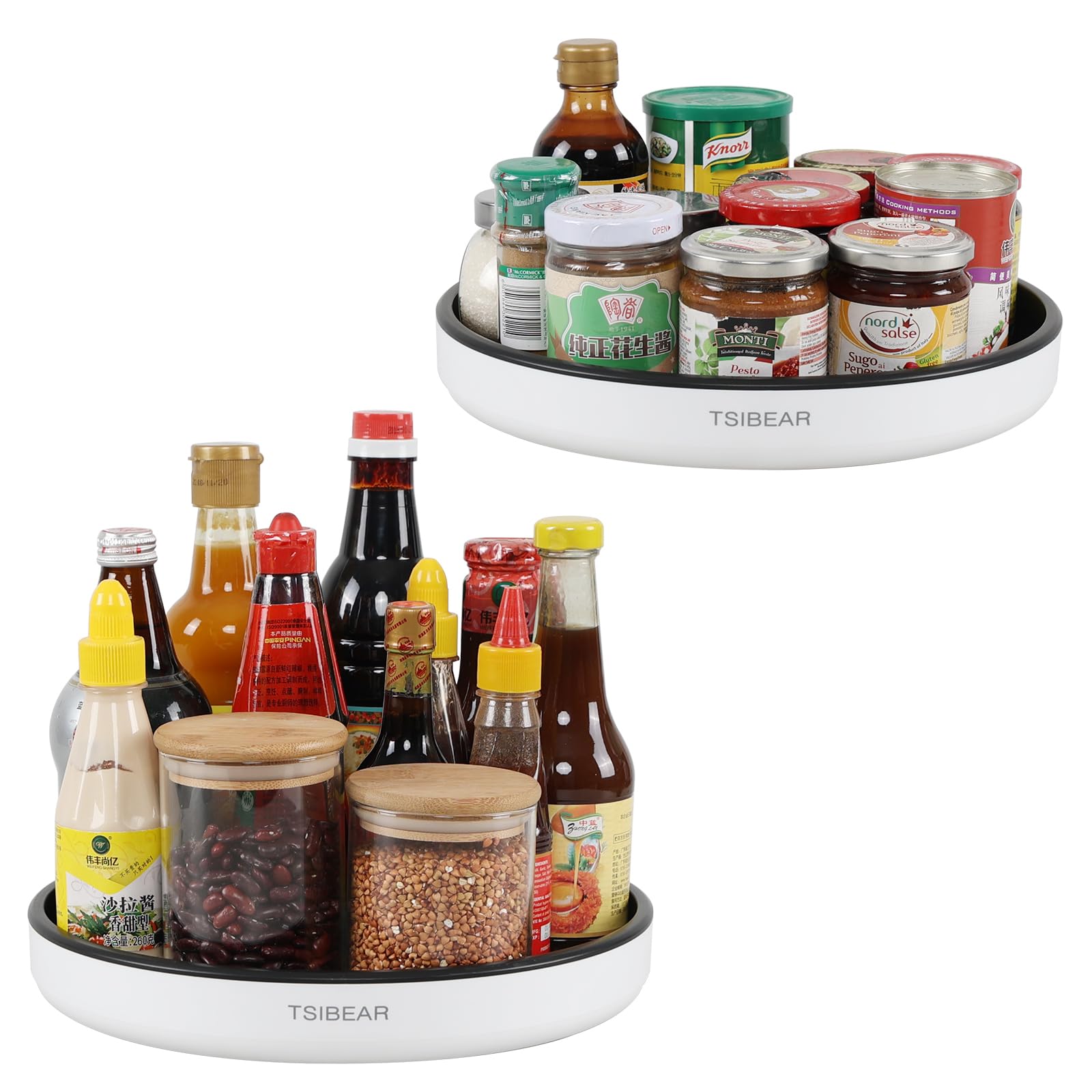Snapklik.com : Wekioger 2-Pack Round Plastic Lazy Susan Turntable