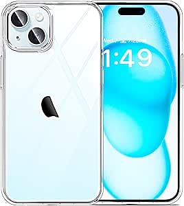 Amazon.com: JJGoo Compatible with iPhone 15 Plus Case Clear, Soft Clear TPU Phone Cases ...
