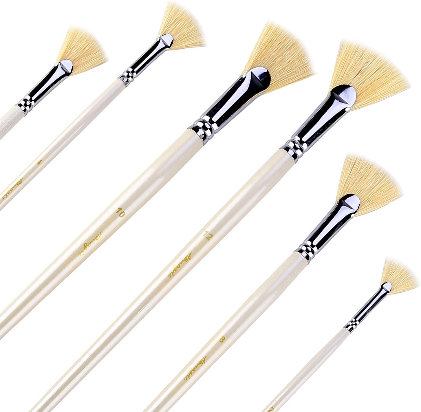 Amazon.com: Amagic Fan Brush Set - Hog Bristle Natural Hair - Artist ...