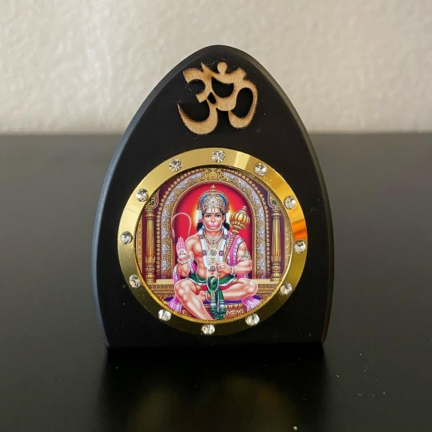 Sri Hanuman JI Statue Wooden Frame for Car Dashboard Home Office Temple ...