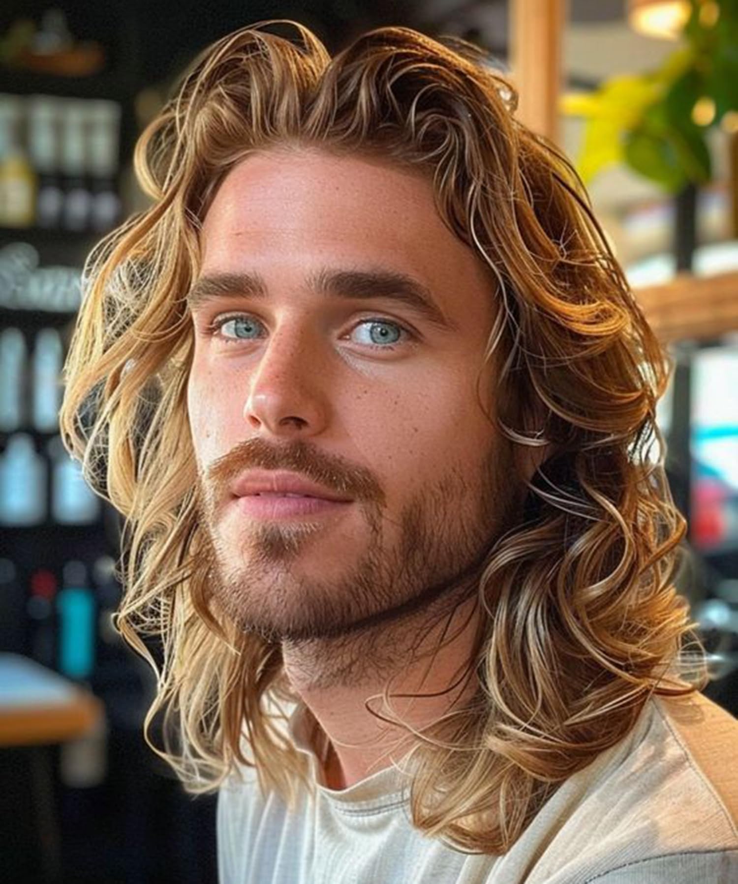Amazon.com : Wiwige Long Blonde Wig for Men Long Curly Wavy Wig for ...