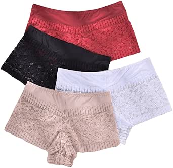 Amazon.com: OYOANGLE Paquete de 4 calzones para mujer, talla grande ...