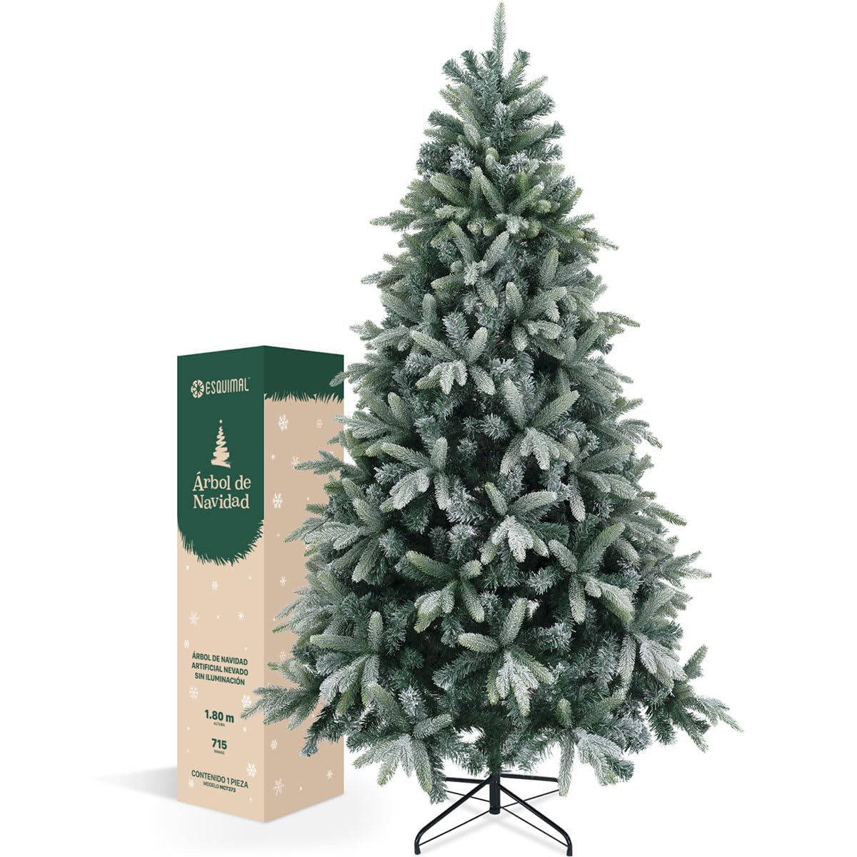 ESQUIMAL Árbol de Navidad Escarchado Frondoso Pino Navideño con Nieve ...