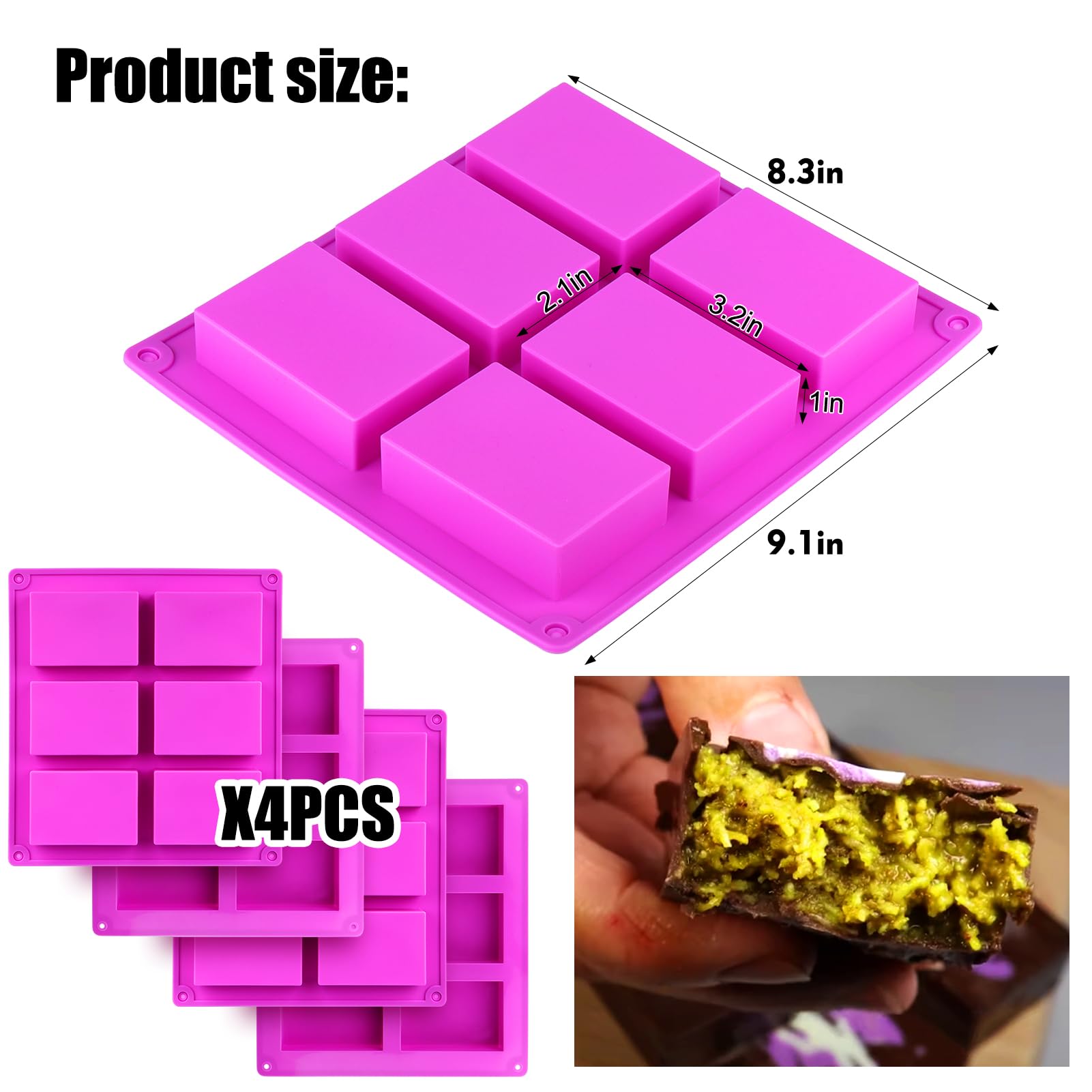 Snapklik.com : Juome 24 Cavity Chocolate Bar Mold