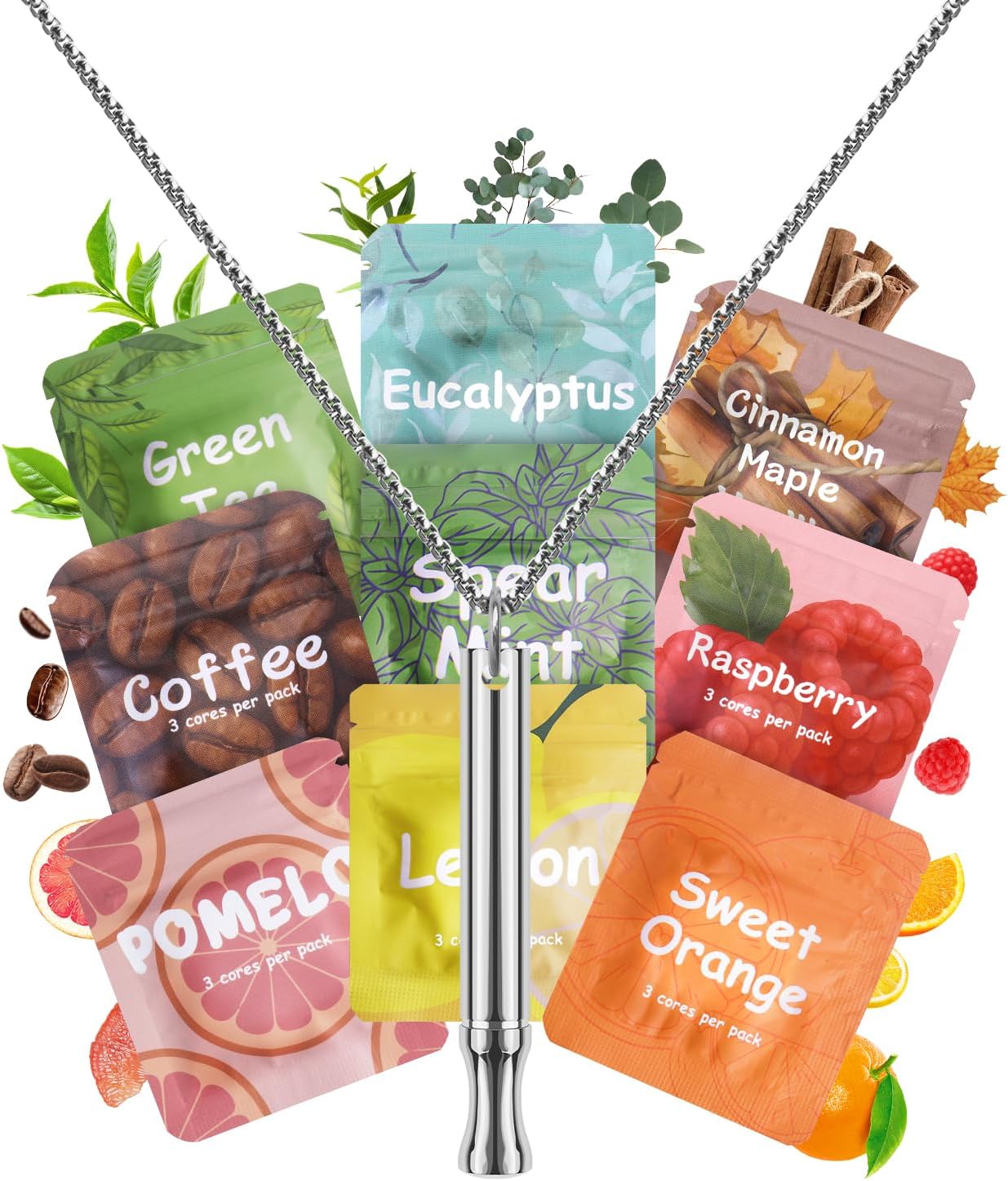 ASTOFLI Anxiety Breathing Necklace with Resistance:9 Flavoured ...