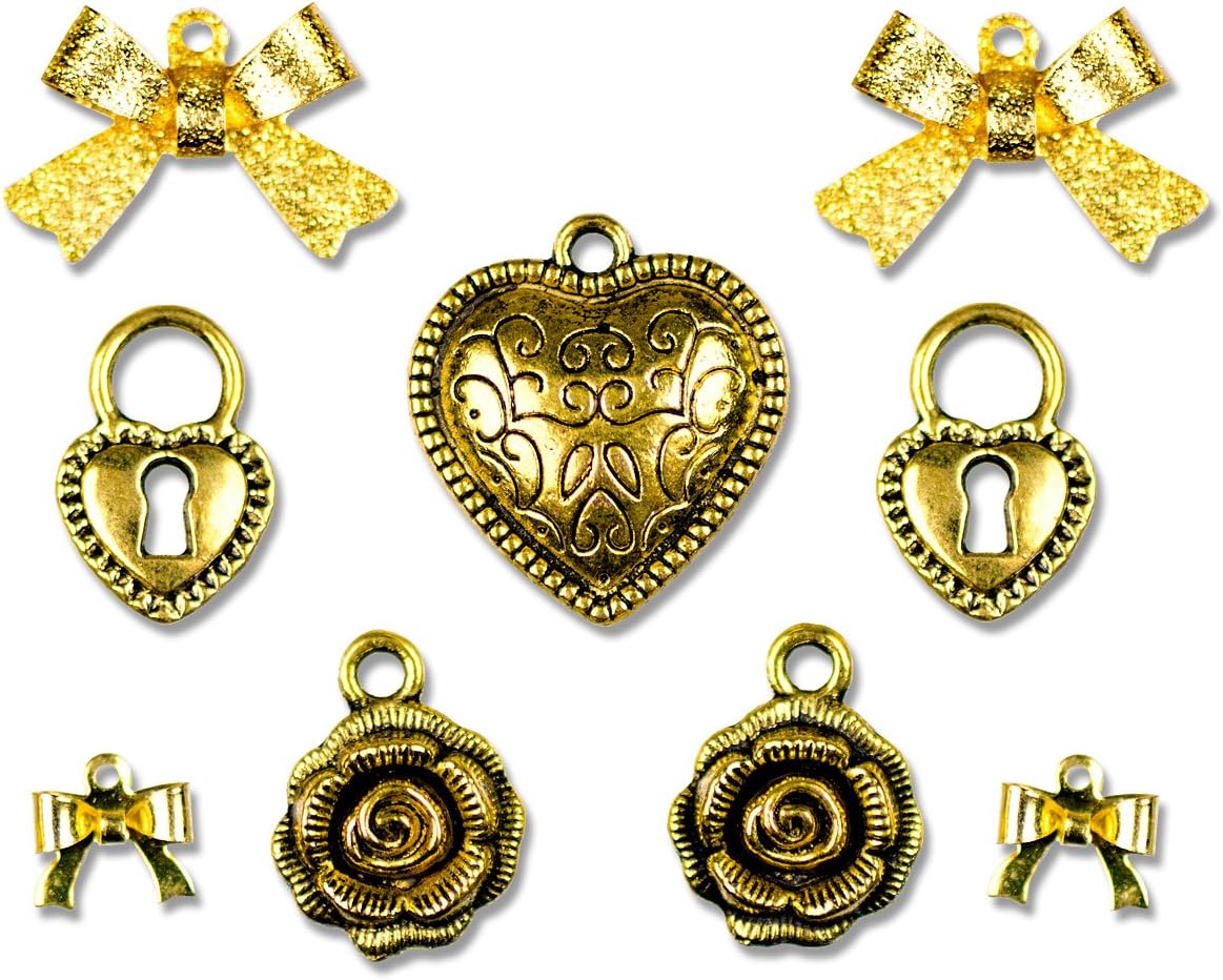 Amazon.com: Cousin Jewelry Basics 9-Piece Mixed Charm Gold