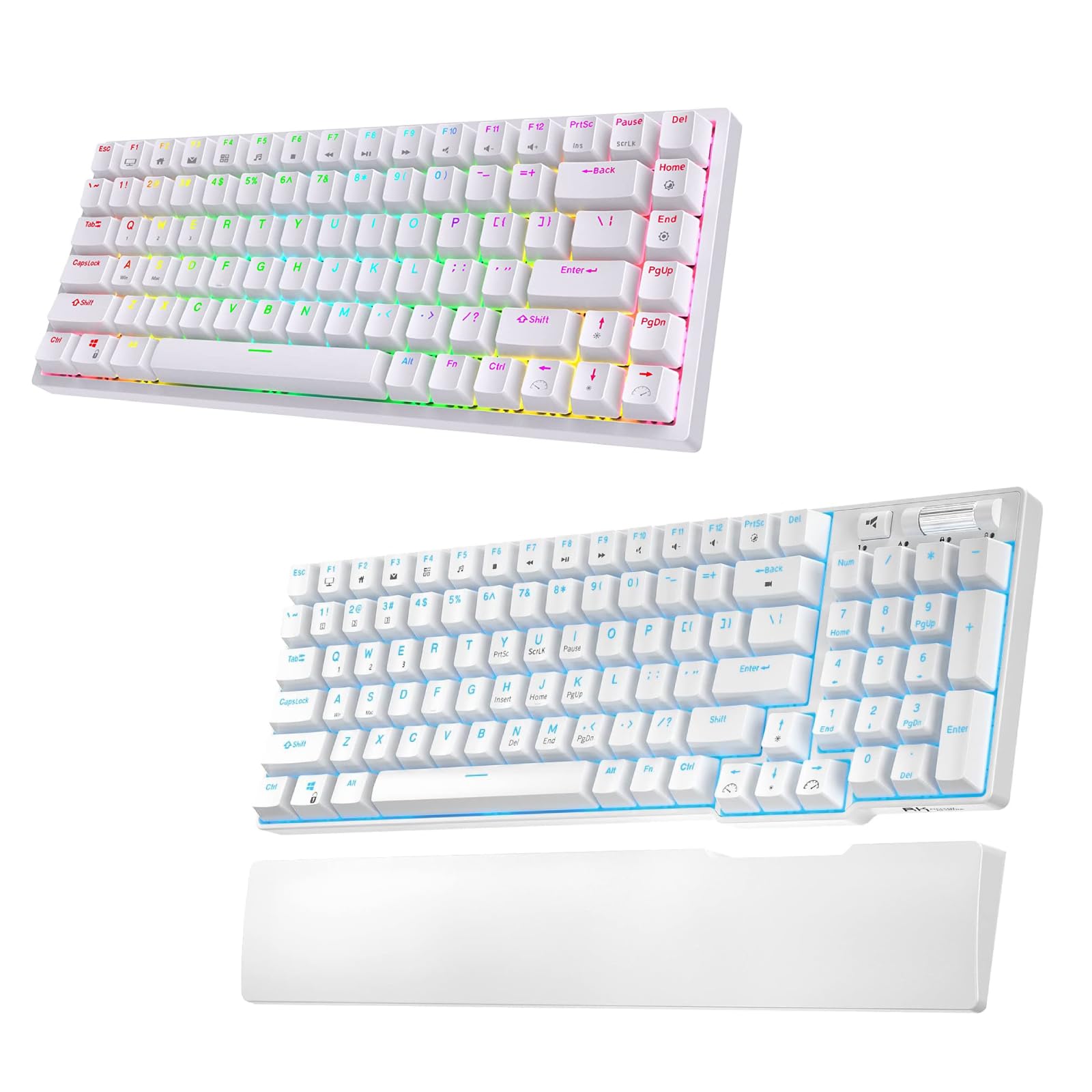 Amazon.com: RK ROYAL KLUDGE RK84 RGB Red Switch White & RK96 Blue ...