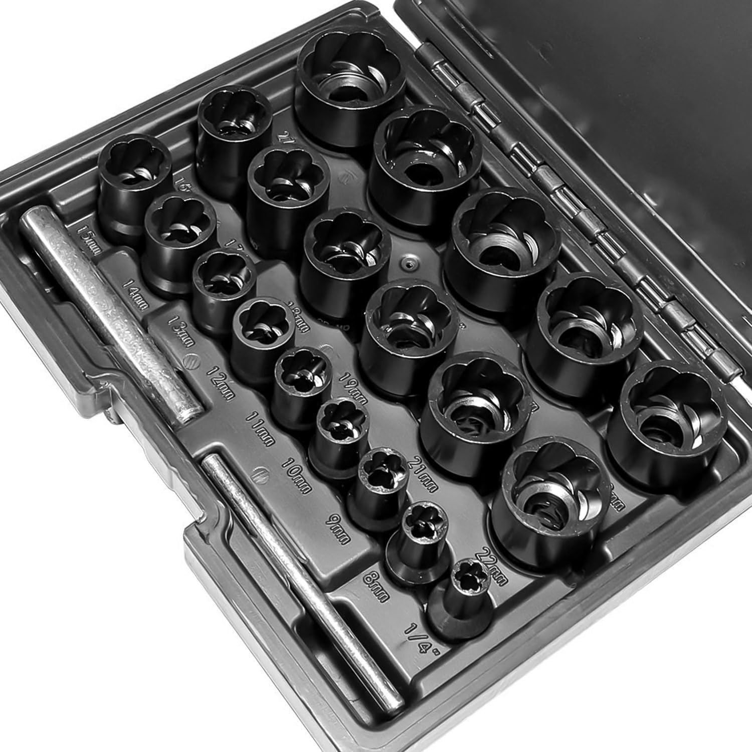 Amazon.com: 22pcs Bolt Nut Extractor Set Metric 8-27mm Impact Lug ...
