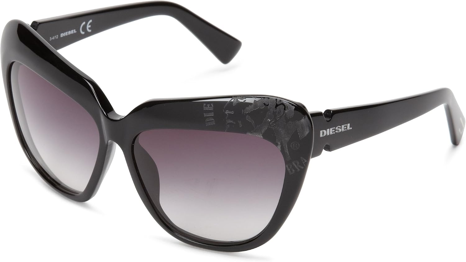 Amazon.com: Diesel DL00475901A Cat-Eye Sunglasses,Black,59 mm ...