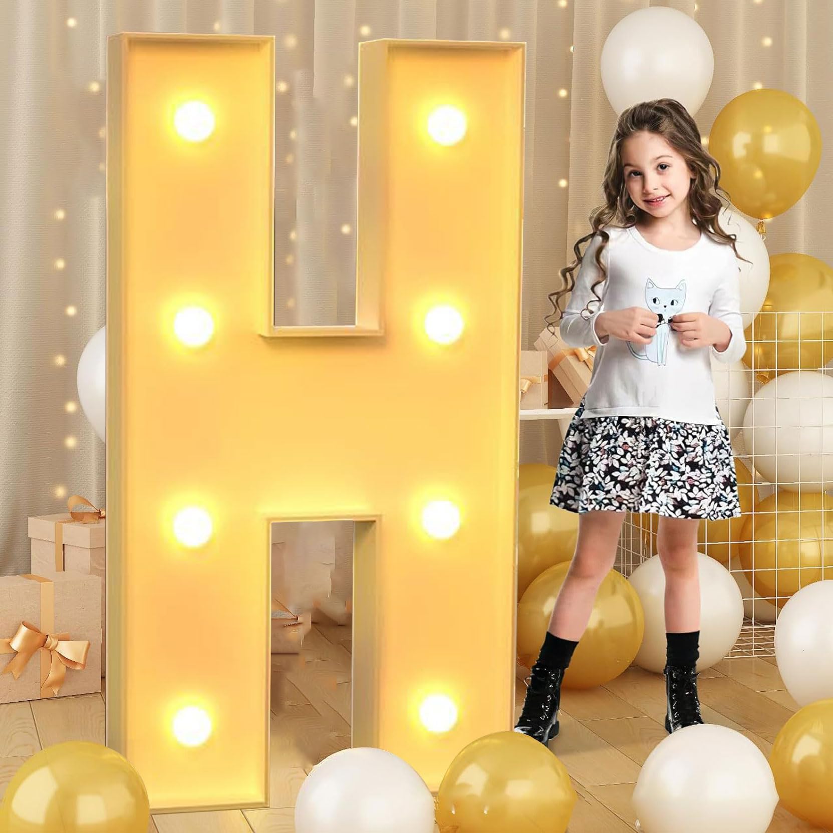 120cm-4ft Giant LED Light Up Letter H, Mosaic Marquee Light Up Sign ...