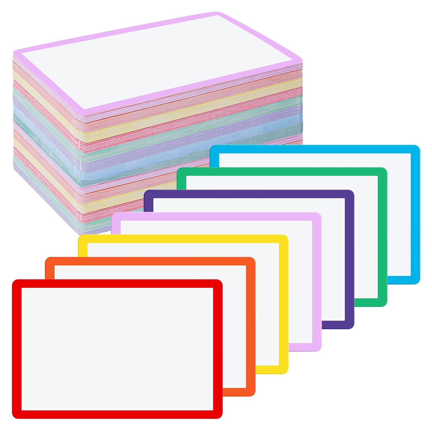 Harloon 100 Pcs Dry Erase Index Cards 3 x 5 Inch Laminated Reusable Dry ...